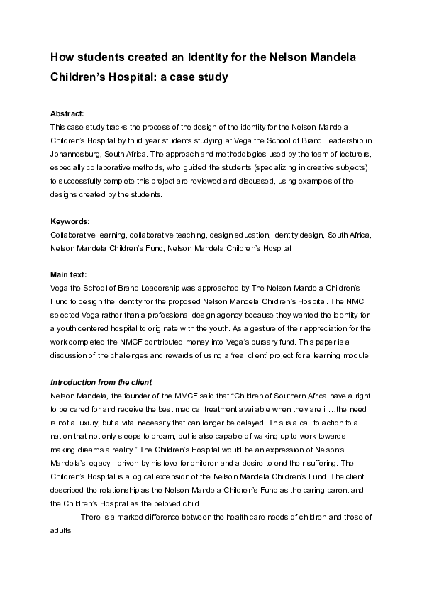 (DOC) How students created an identity for the Nelson Mandela Children ...