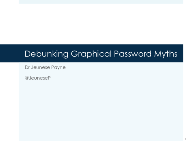 (PDF) Debunking Graphical Password Myths