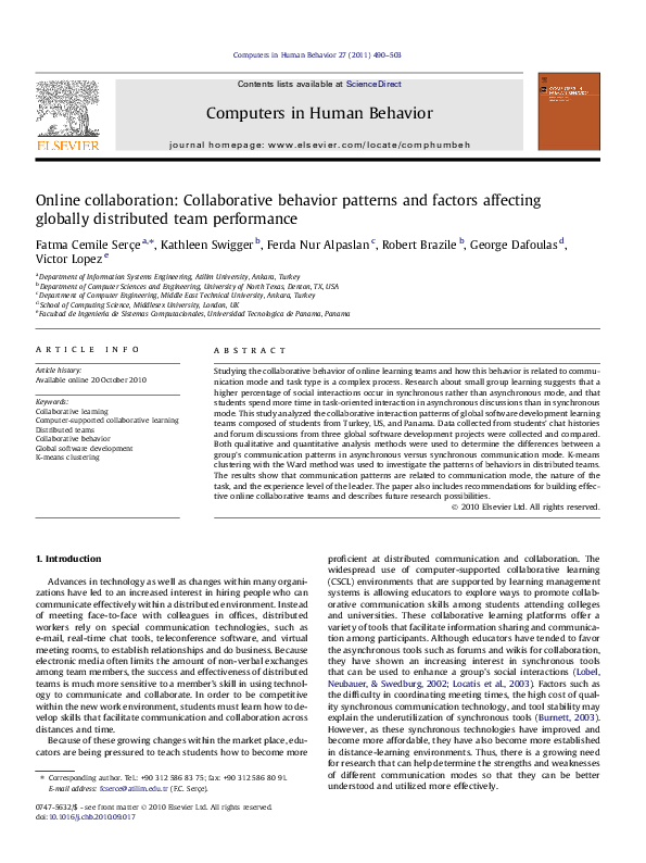 (PDF) Online collaboration: Collaborative behavior patterns and factors ...