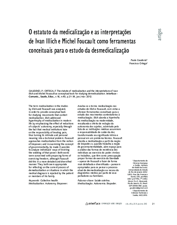 (PDF) The statute of medicalization and the interpretations of Ivan ...