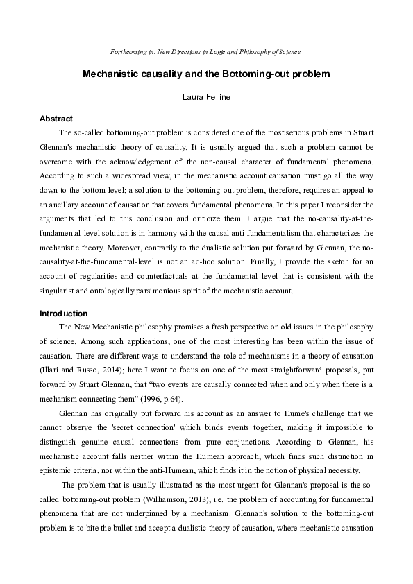 Mechanistic causality and the Bottoming-out problem