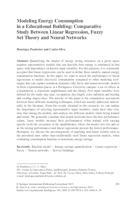 (PDF) Modeling Energy Consumption in a Educational Building: Comparative Study Between Linear ...