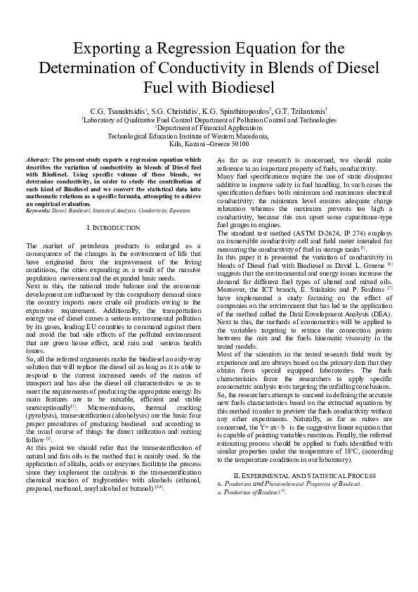 (DOC) Exporting a Regression Equation for the Determination of ...