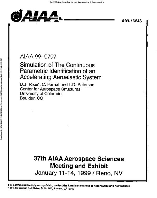 Pdf Simulation Of The Continuous Parametric Identification Of An