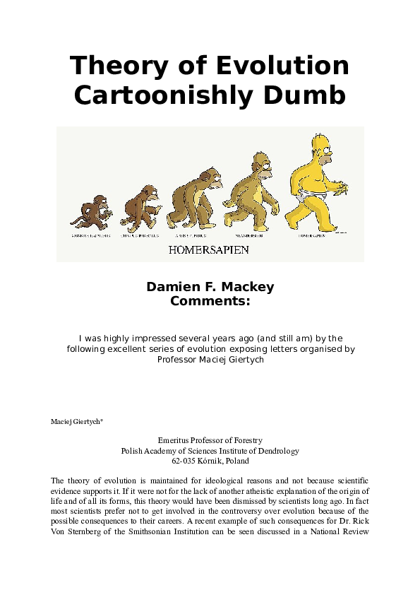 (DOC) Theory of Evolution Cartoonishly Dumb
