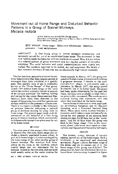 (PDF) Movement out of home range and disturbed behavior patterns in a ...