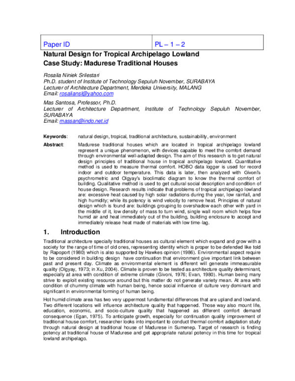 (PDF) Natural Design For Tropical Archipelago Lowland. Case Study ...