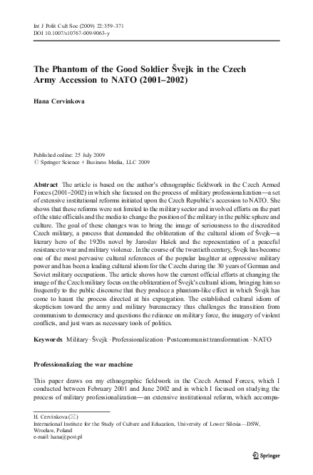 (PDF) The Phantom of the Good Soldier Švejk in the Czech Army Accession ...