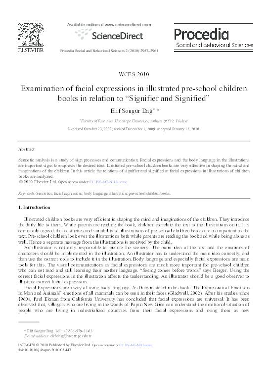 (PDF) Examination of facial expressions in illustrated pre-school ...