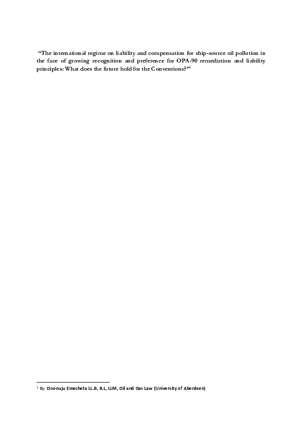 (PDF) The international regime on liability and compensation for ship ...