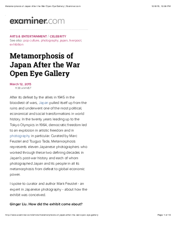 (PDF) Metamorphosis of Japan After the War Open Eye Gallery