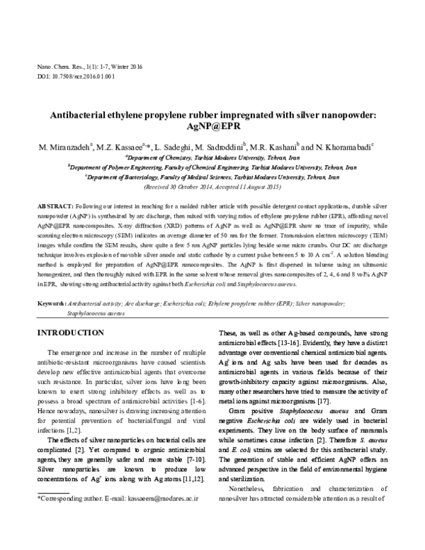 (PDF) Antibacterial ethylene propylene rubber impregnated with silver ...