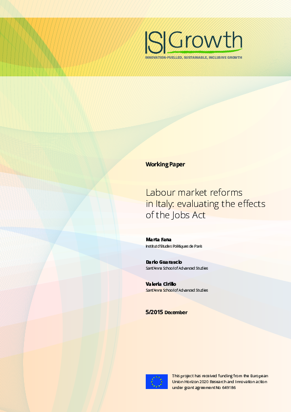 (PDF) Labour market reforms in Italy: evaluating the effects of the ...