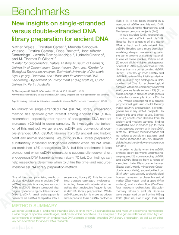 (PDF) New insights on single-stranded versus double-stranded DNA ...