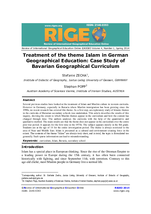 (PDF) (Co-Authored with Dr. Stefanie Zecha:) Treatment of the theme ...