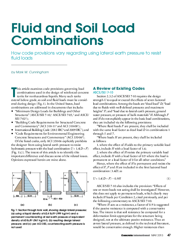 (PDF) Article-Fluid-and-Soil-Load-Combinations-Mark-W-Cunningham