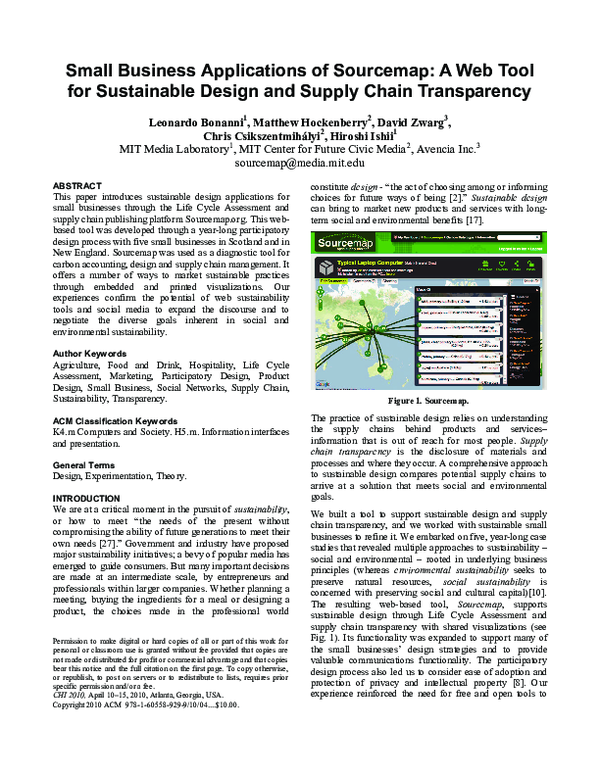 (PDF) Small Business Applications of Sourcemap: A Web Tool for ...