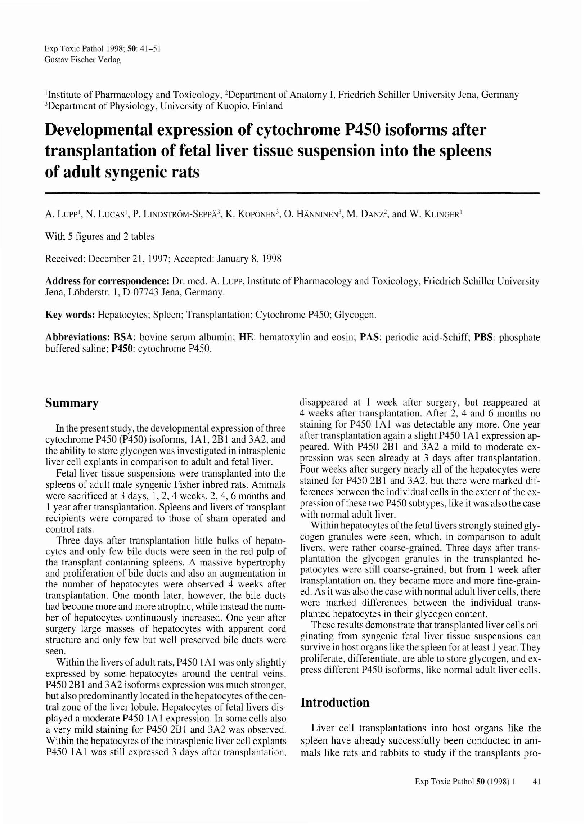 (PDF) Cytochrome P450 Expression After Liver Transplant
