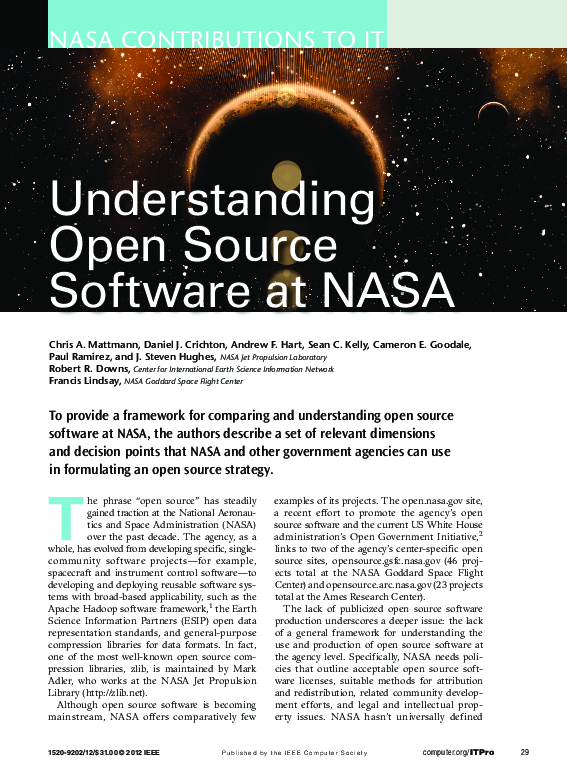 (PDF) Understanding Open Source Software at NASA