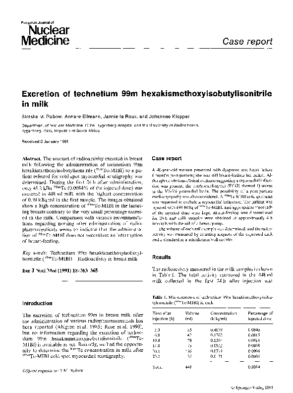 (PDF) Accidental ingestion of Tc-99m in breast milk by a 10-week-old ...