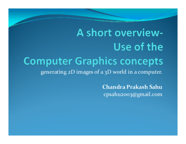 Use of computer graphics concepts