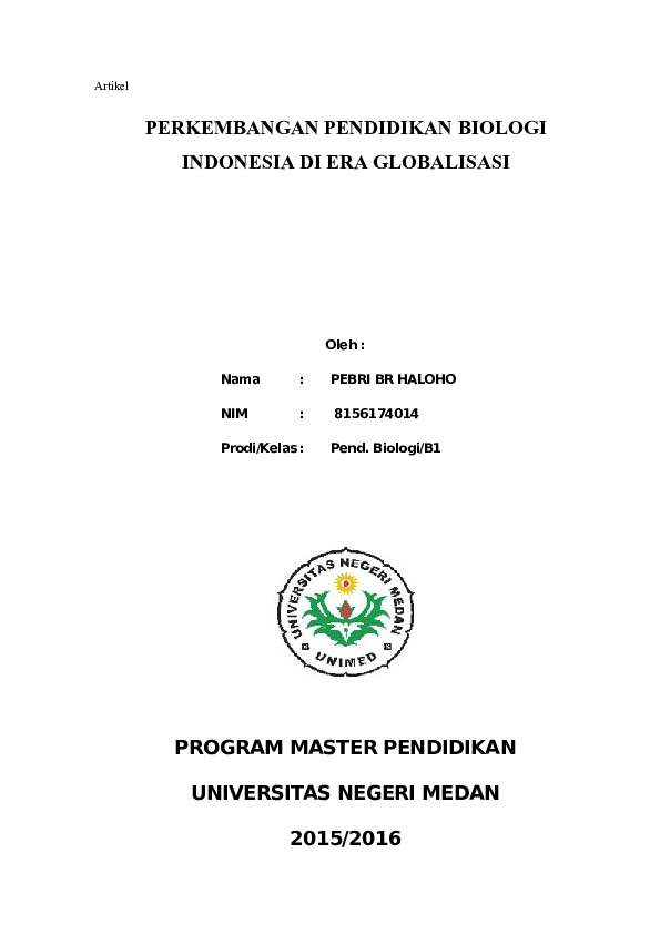 (DOC) ARAH PEMBELAJARAN BIOLOGI