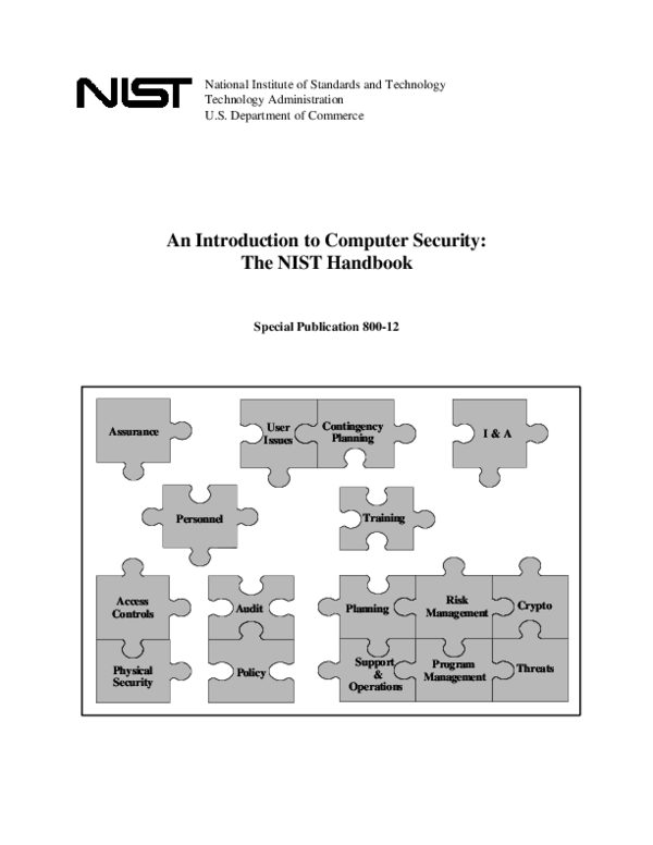 (PDF) An Introduction to Computer Security: The NIST Handbook