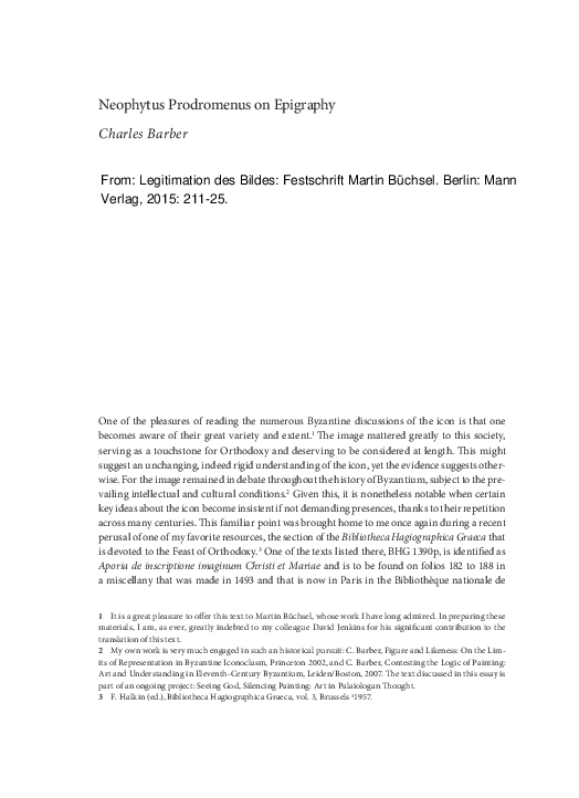 (PDF) Neophytus Prodromenus on Epigraphy