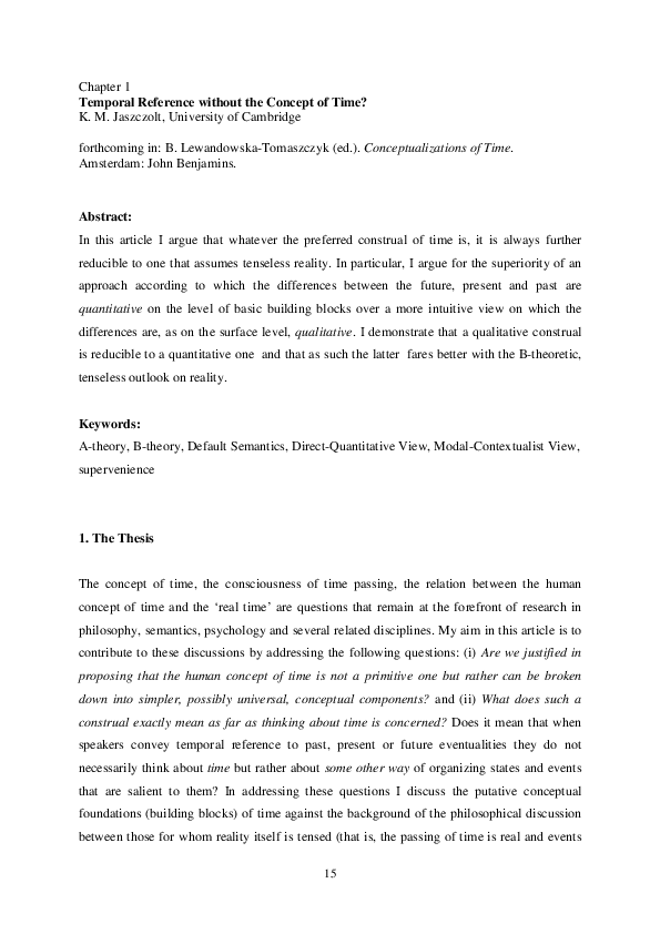 (PDF) Temporal reference without the concept of time? (2016 pre-print)