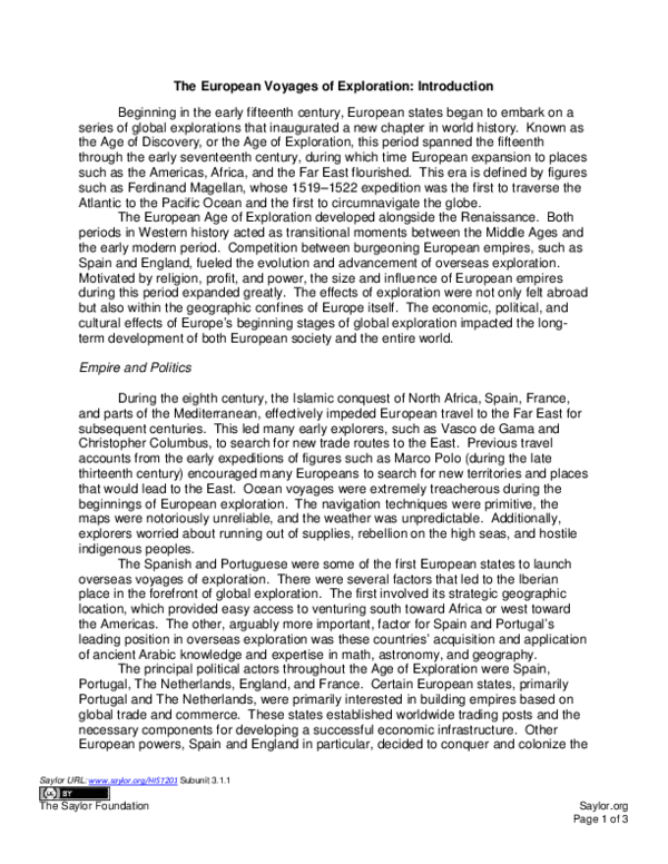 (PDF) European Exploration Intro FINAL
