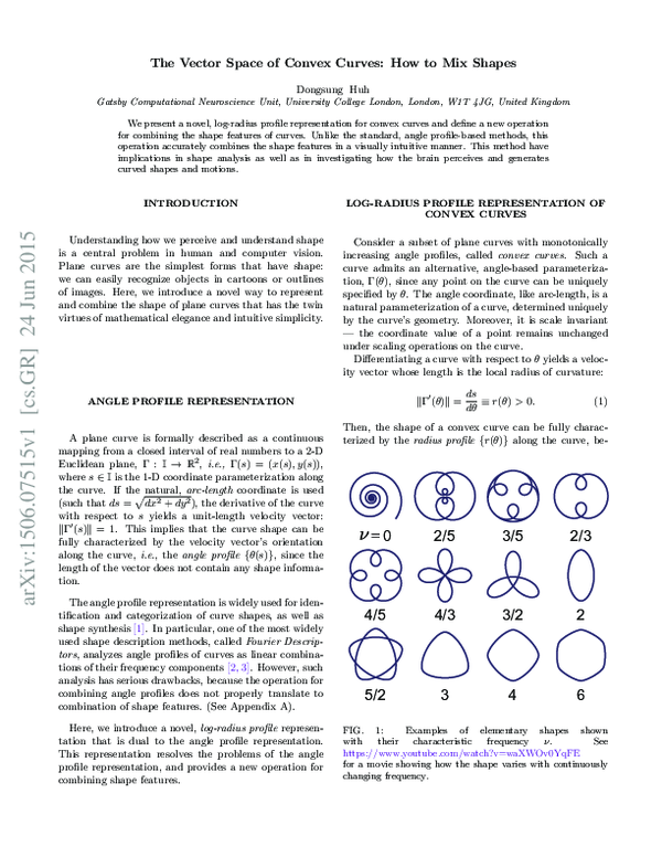 (PDF) Vector Space of Convex Curves