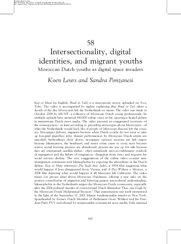 (PDF) Intersectionality, digital identities, and migrant youths