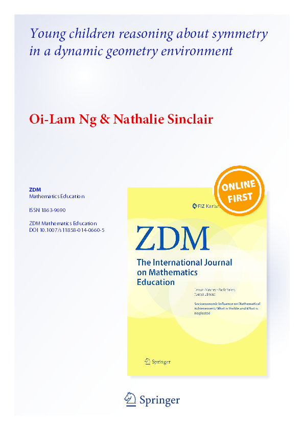 (PDF) YOUNG CHILDREN REASONING ABOUT SYMMETRY IN A DYNAMIC GEOMETRY ...