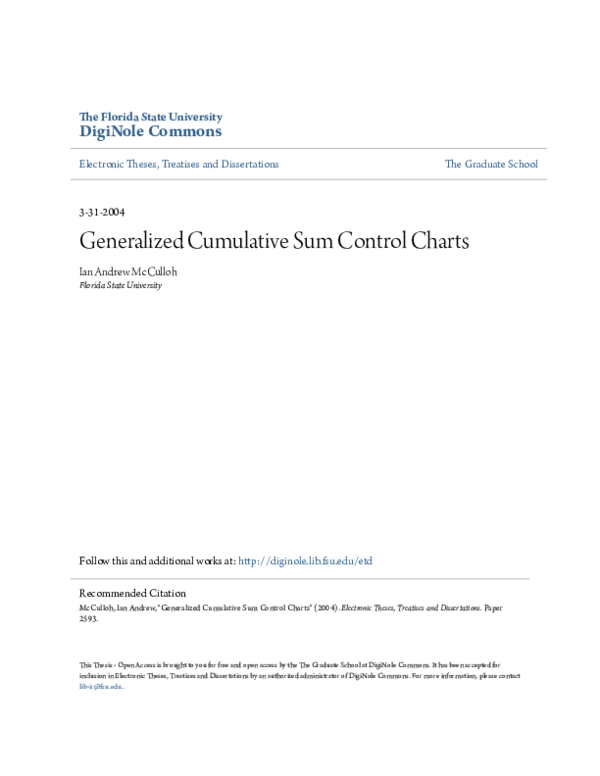 Pdf Cumulative Sum Control Chart For Log Logistic Distribution