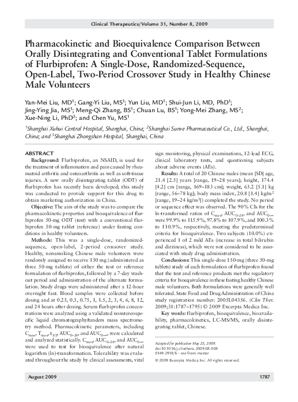 (PDF) Pharmacokinetic and bioequivalence comparison between orally ...