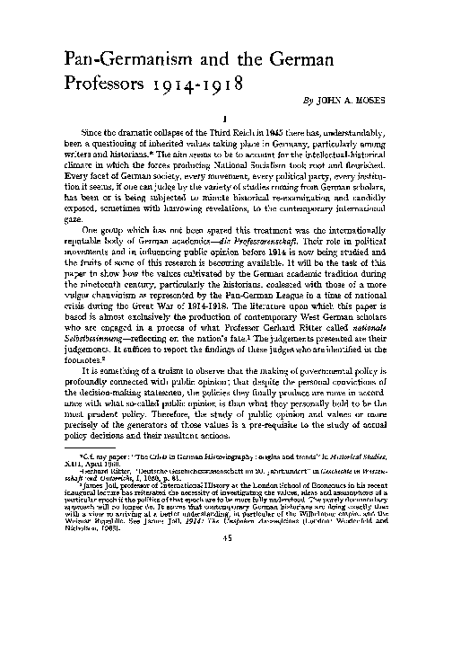 (PDF) Pan-Germanism and the German Professors 1914-1918
