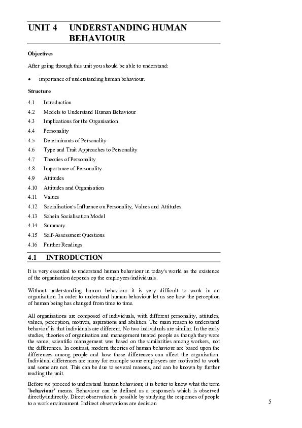 (PDF) Unit 4 psychology human behaviour
