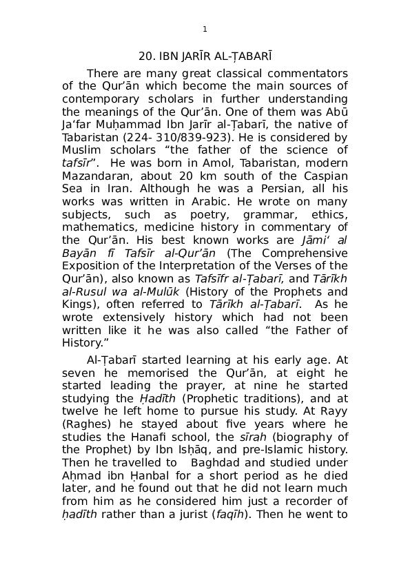 (DOC) 20. IBN JARIR AL-TABARI