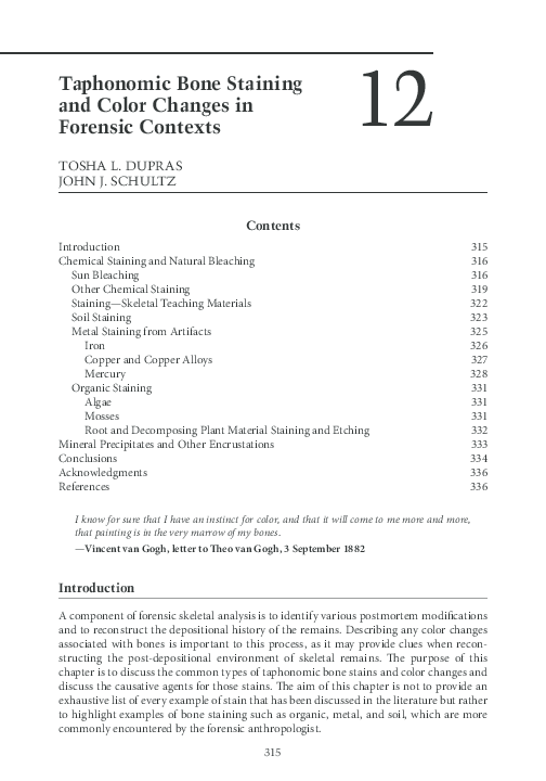 (PDF) Taphonomic Bone Staining and Color Changes in Forensic Contexts.