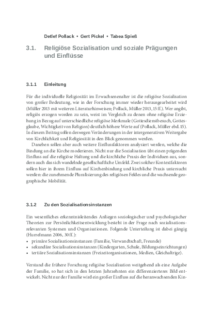 (PDF) Religiöse Sozialisation und soziale Prägungen und Einflüsse, in ...