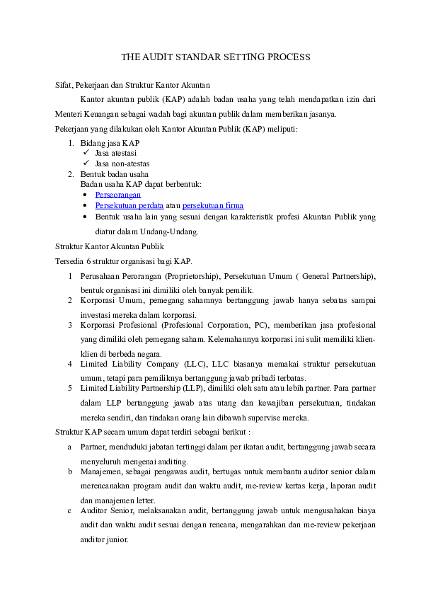 (DOC) THE AUDIT STANDAR SETTING PROCESS