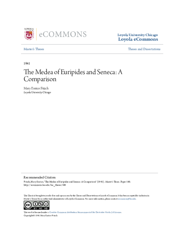 (PDF) The Medea of Euripides and Seneca: A Comparison