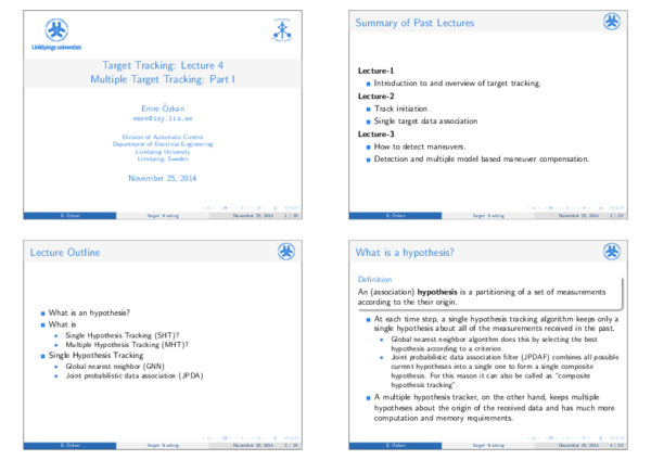 Pdf Target Tracking Lecture 4 Multiple Target Tracking Part I Truong Tran Ngoc