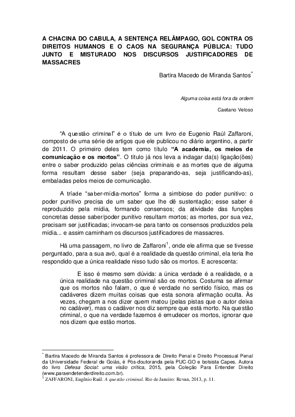 (PDF) A CHACINA DO CABULA