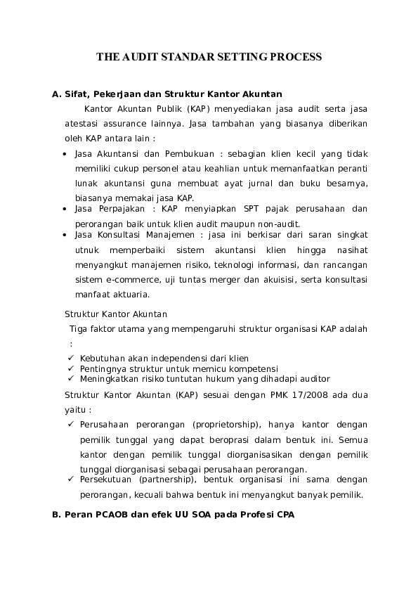 (DOC) THE AUDIT STANDAR SETTING PROCESS