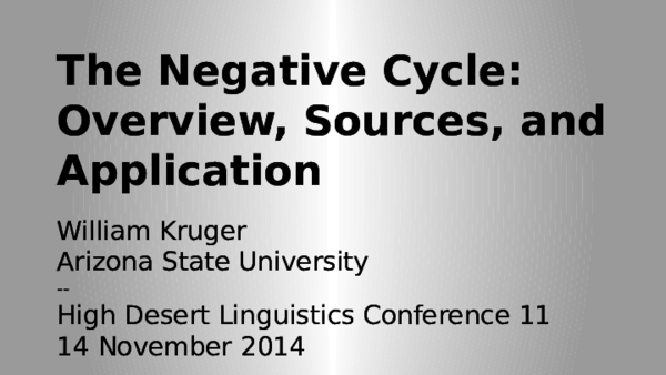 (PPT) The Negative Cycle: Overview, Sources, and Application