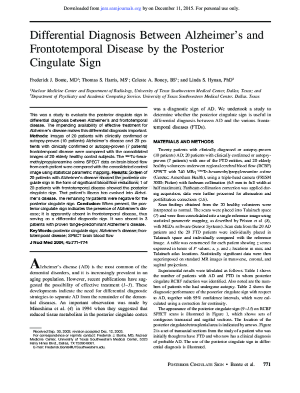 (PDF) Differential Diagnosis Between Alzheimer’s and Frontotemporal ...