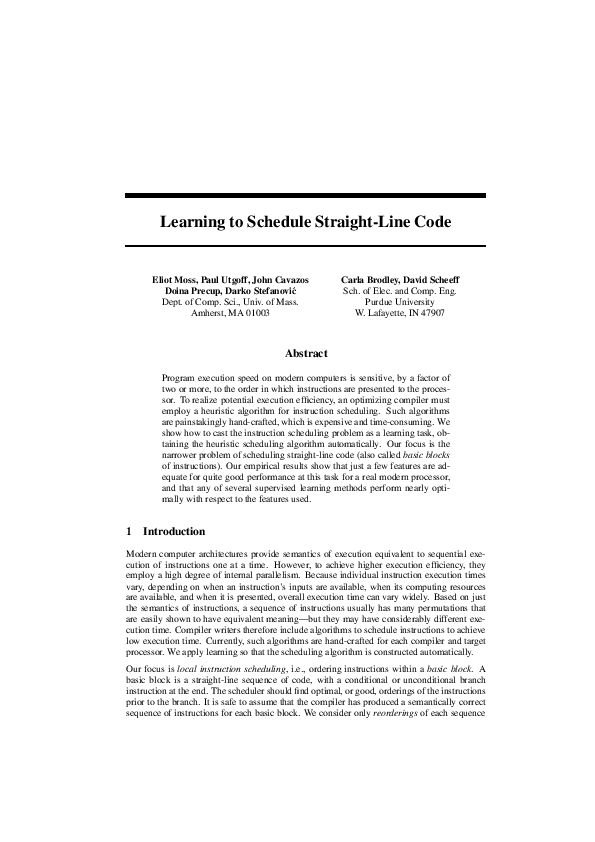(PDF) Learning to schedule straight-line code