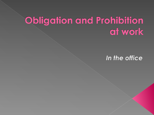 (PPT) Obligation and Prohibition at work