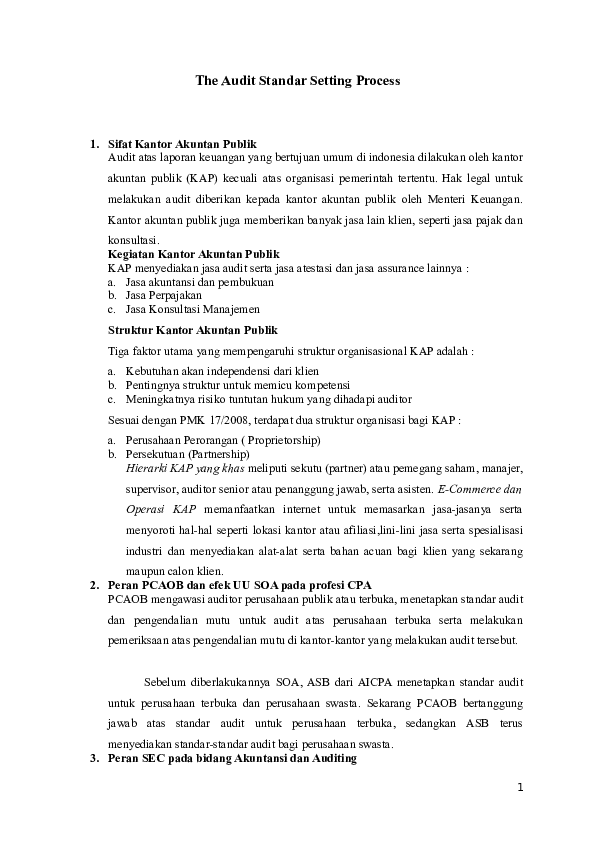 (DOC) The Audit Standar Setting Process